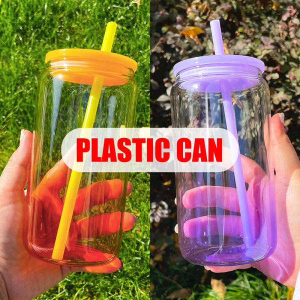 50 Pack USA Warehouse 16oz Ombre Jelly Platic Acrylic Can for UV DTF W ...